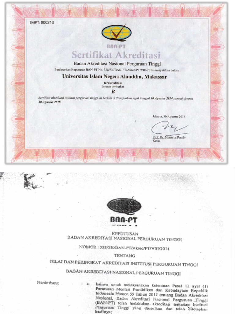 Akreditasi Dan SK 2014 | PDF