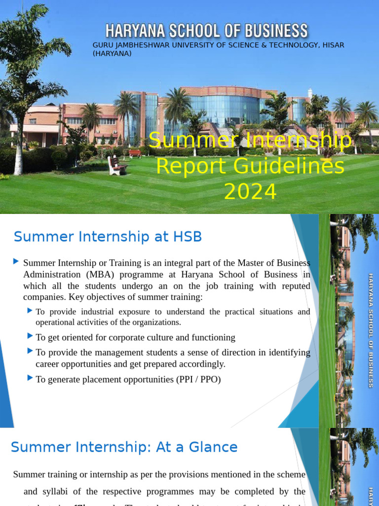 Summer Internship Guidelines | PDF