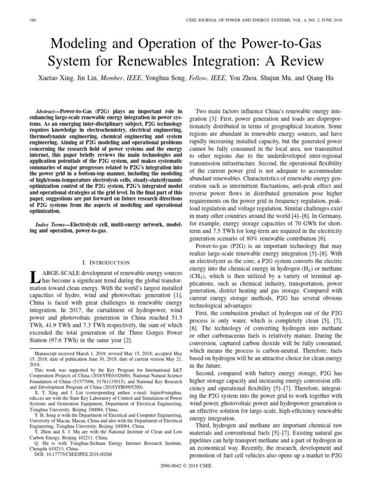 Modeling and Operation of The Power-To-Gas System For Renewables ...