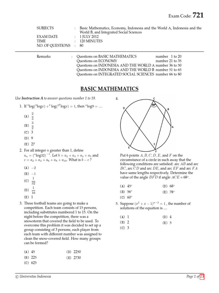 Basic Mathematics 2012 | PDF