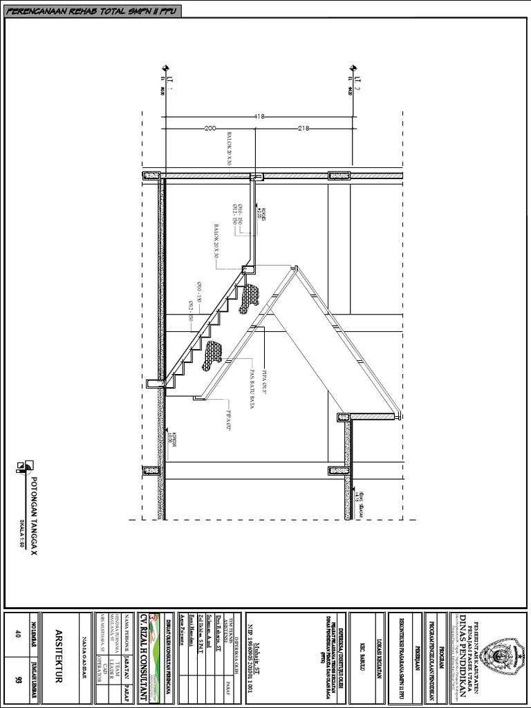 Technical Drawing for Staircase | PDF