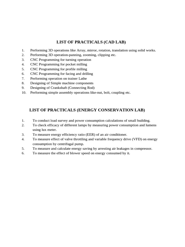 List of Experiments 1 | PDF