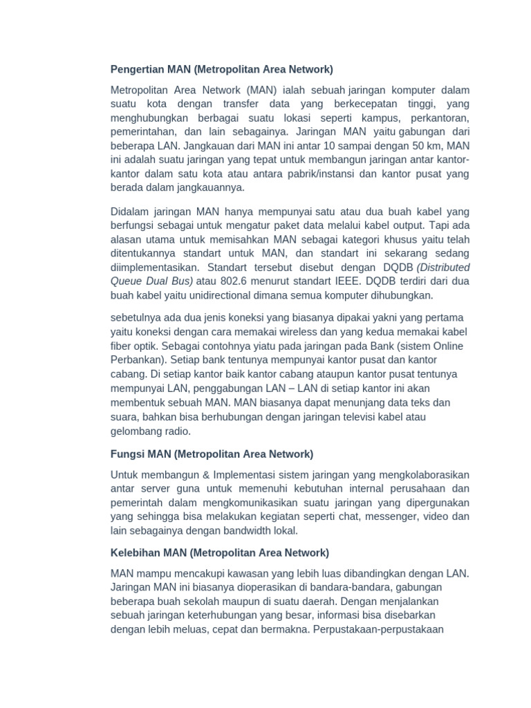Pengertian MAN | PDF