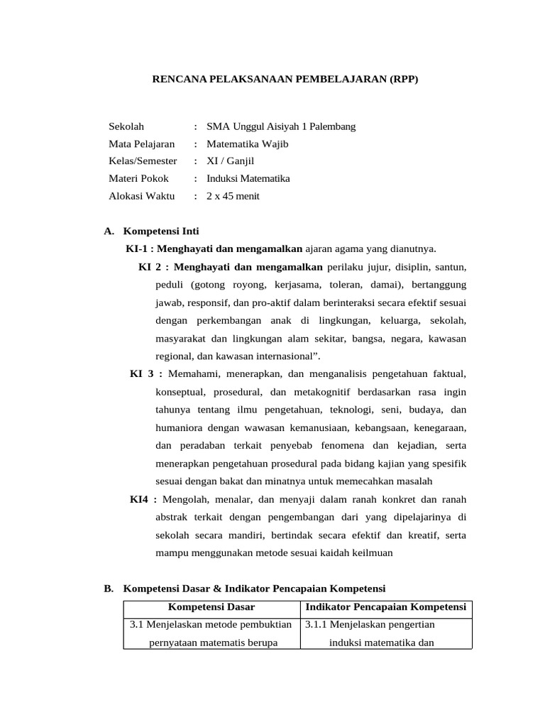 Rencana Pelaksanaan Pembelajaran Rosi | PDF