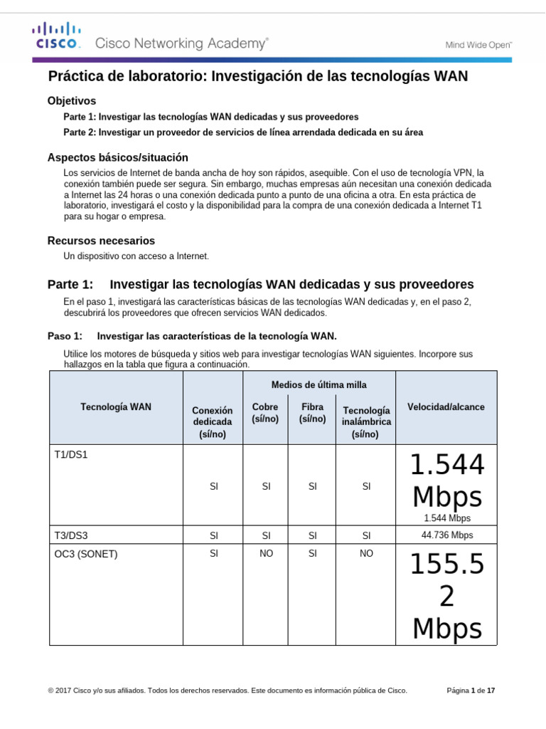 1.2.4.3 Lab - Researching WAN Technologies | PDF