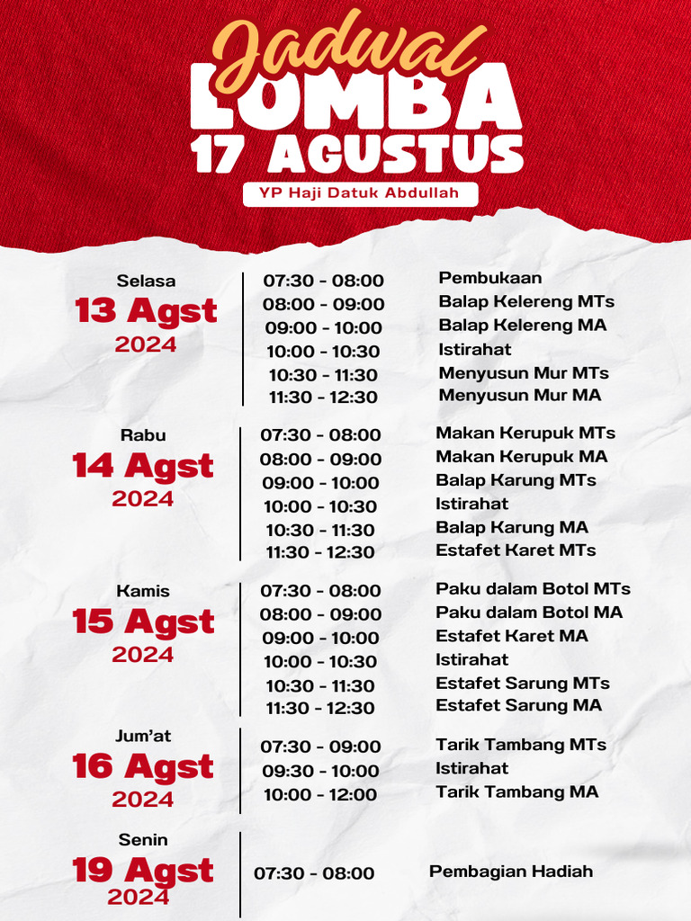 Jadwal Lomba 17an | PDF