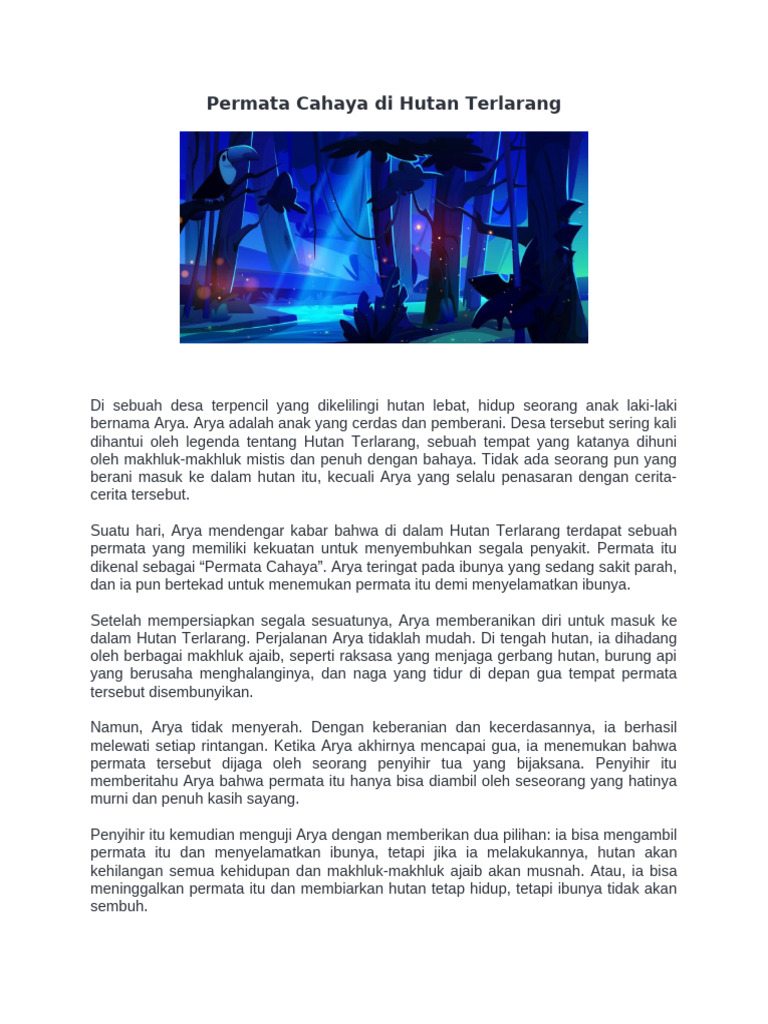 Permata Cahaya Di Hutan Terlarang | PDF
