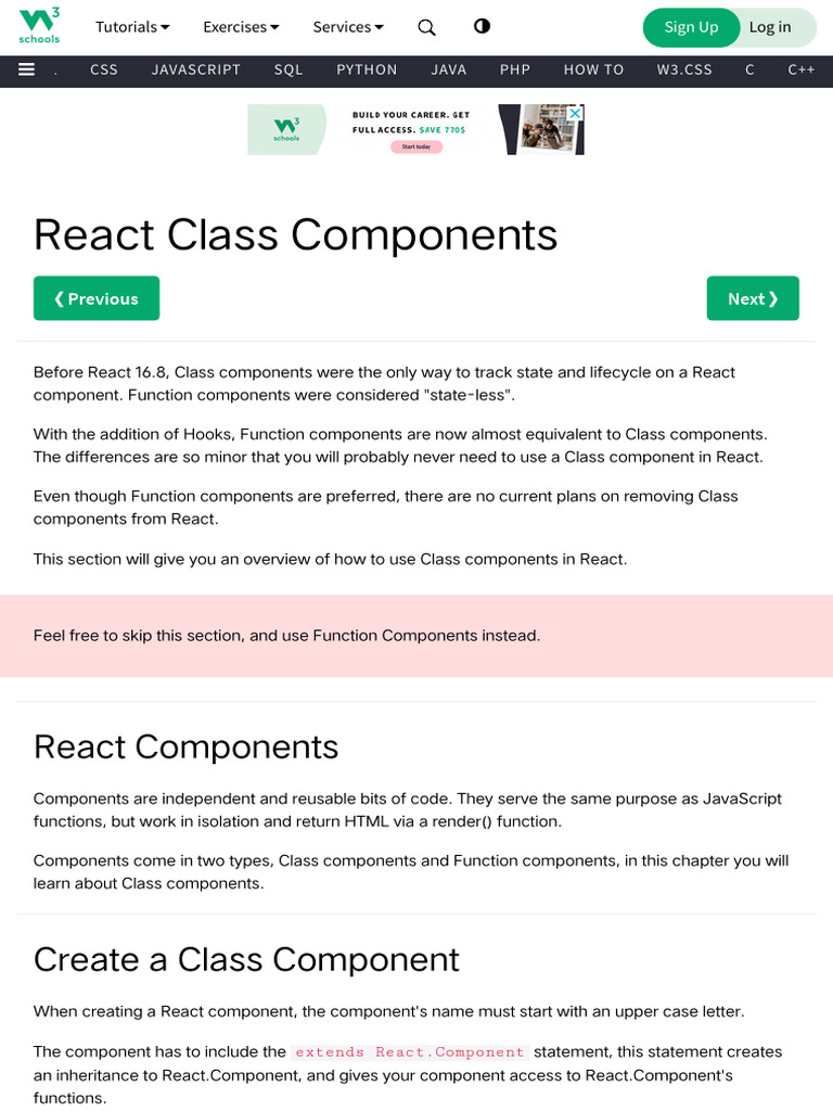 React Class Components | PDF