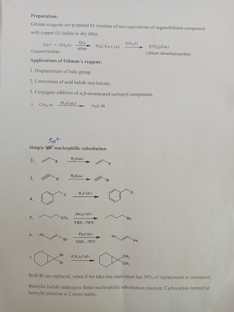 Gilman Reagent, Lda | PDF | Organic Compounds | Organic Reactions