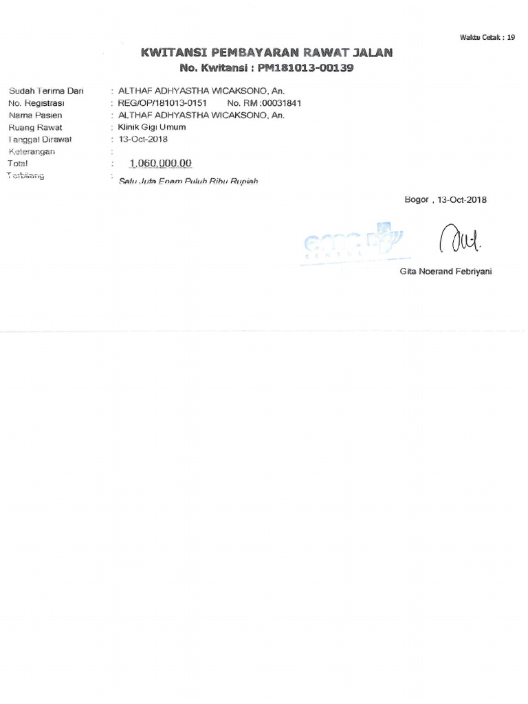 Kuitansi Althaf | PDF