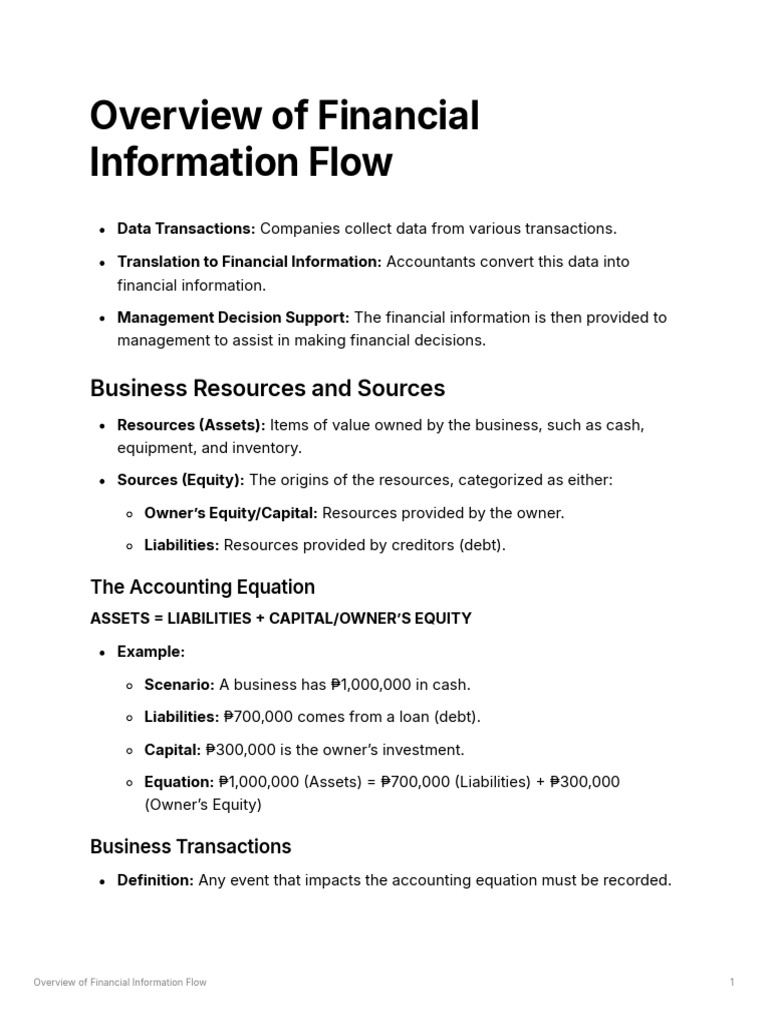 Overview of Financial Information Flow | PDF | Equity (Finance ...