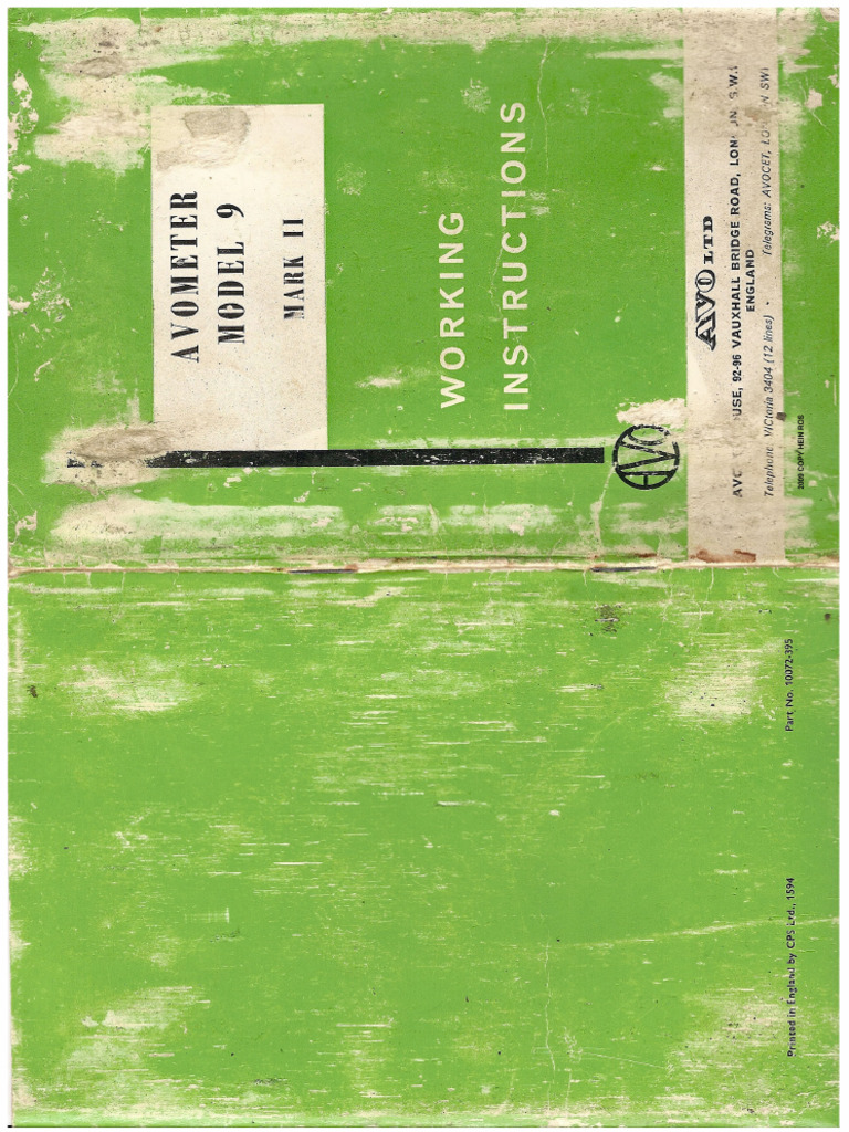 Avometer Avo 9 mk2 | PDF