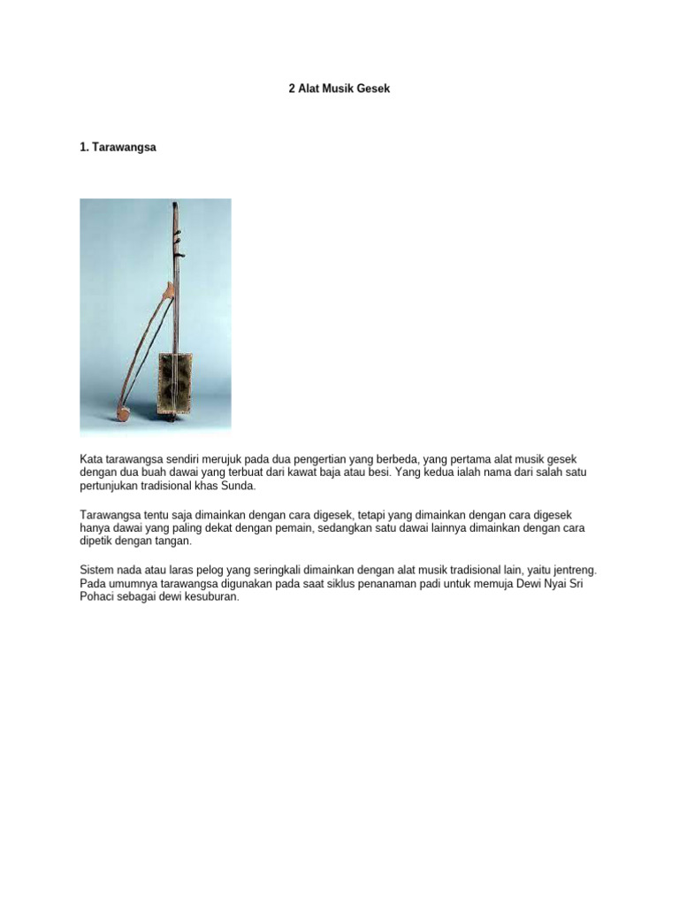 2 Alat Musik Gesek | PDF