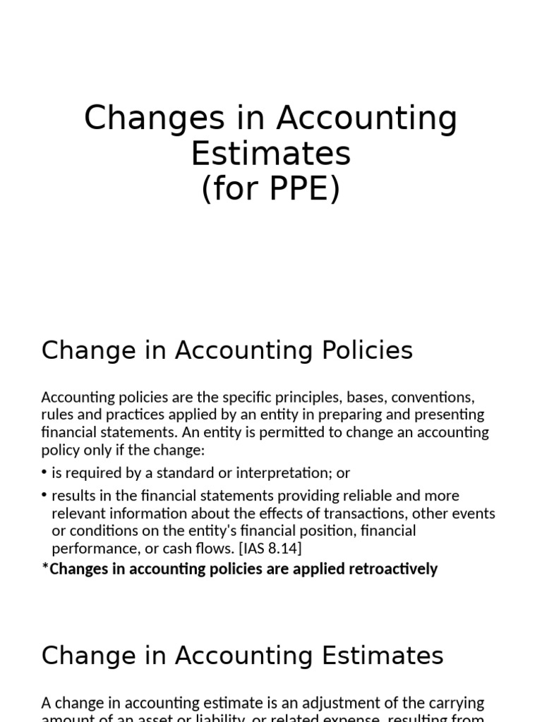 Changes in Accounting Estimates | PDF | Depreciation | Corporations