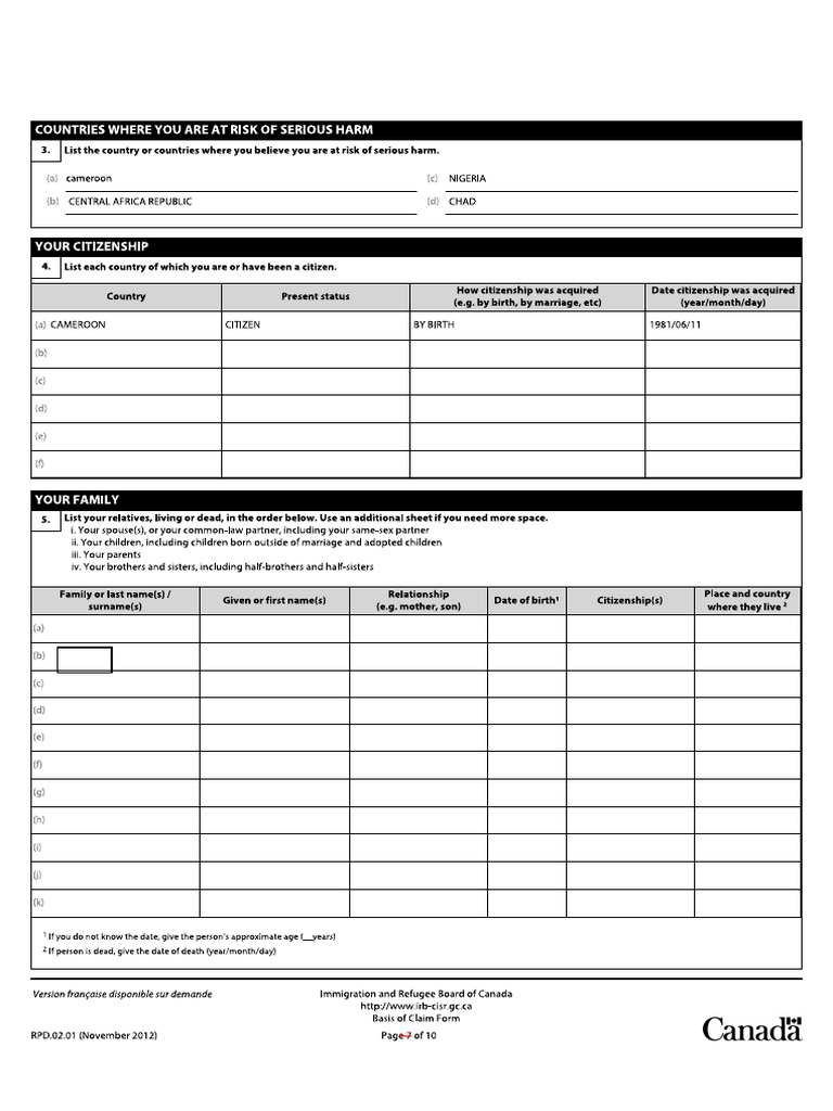 Family Information 2 | PDF