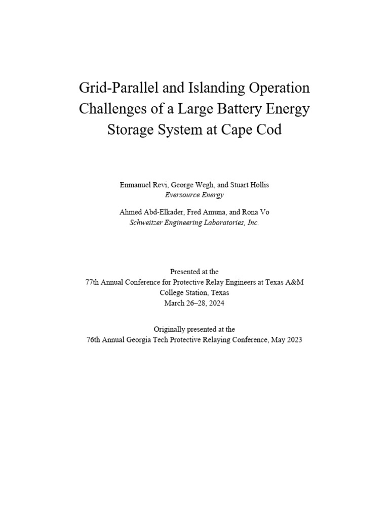 7107 GridParallelIslanding AA 20230404 Web2 | PDF | Electrical ...