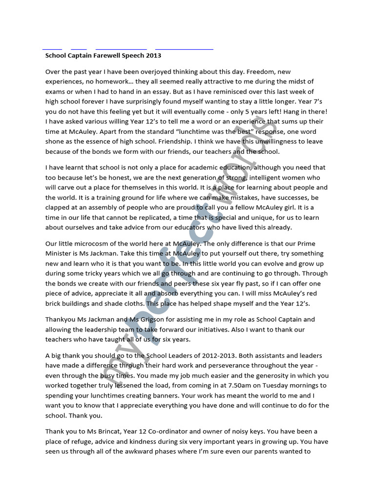 Speech Example | PDF