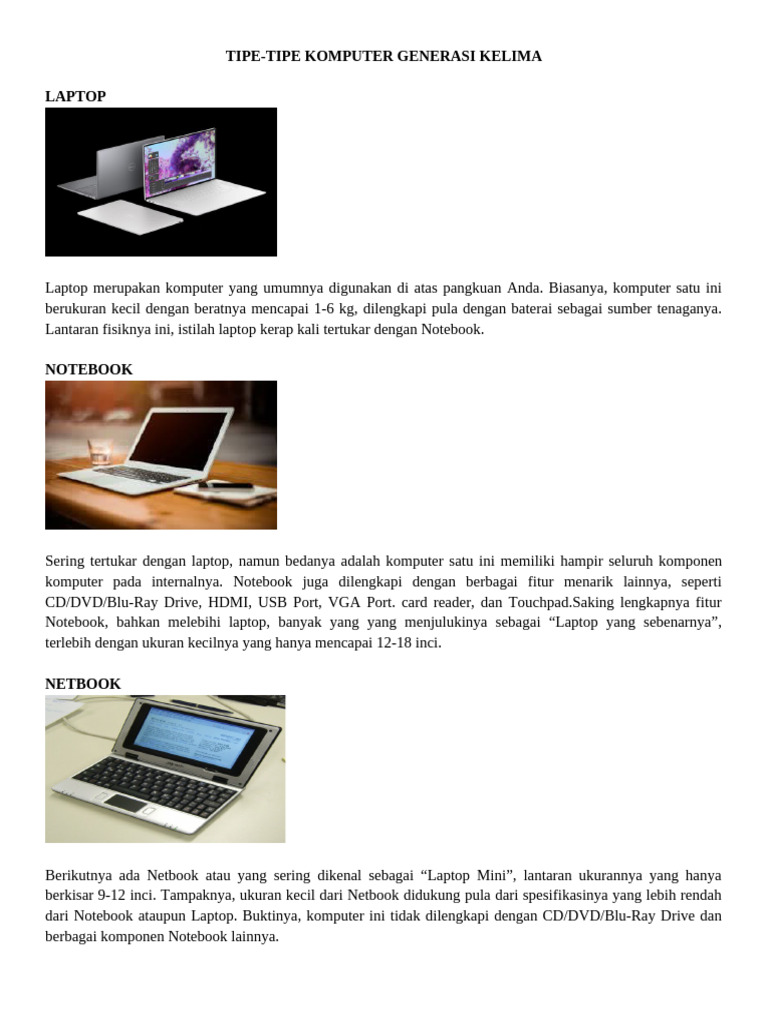 TIPE Komputer Generasi Kelima | PDF