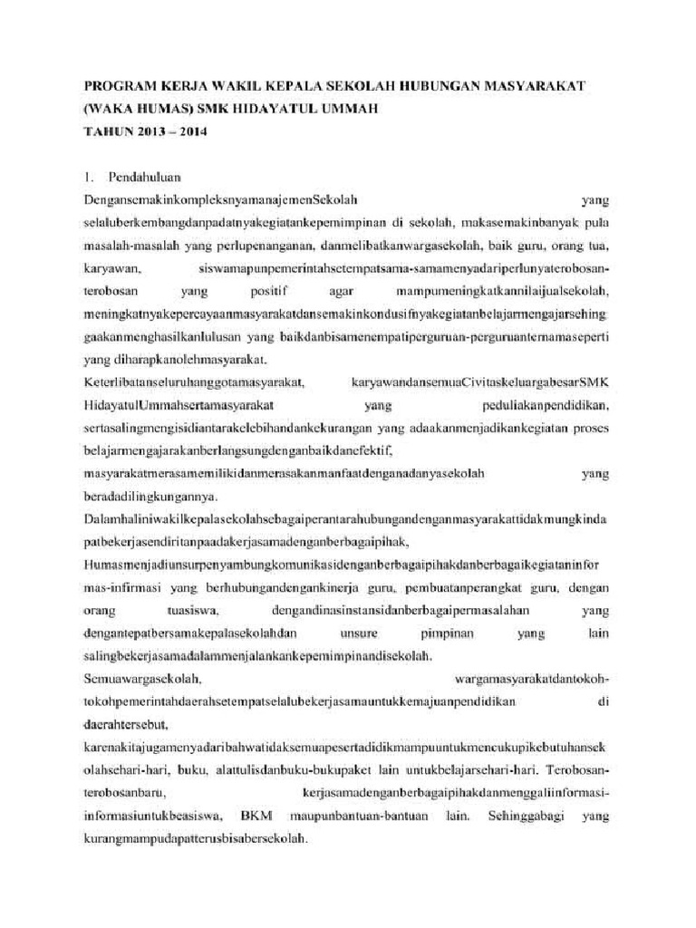 Program Humas 29064908 | PDF