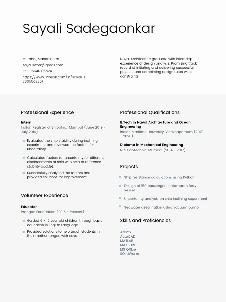 Sayali Resume | PDF