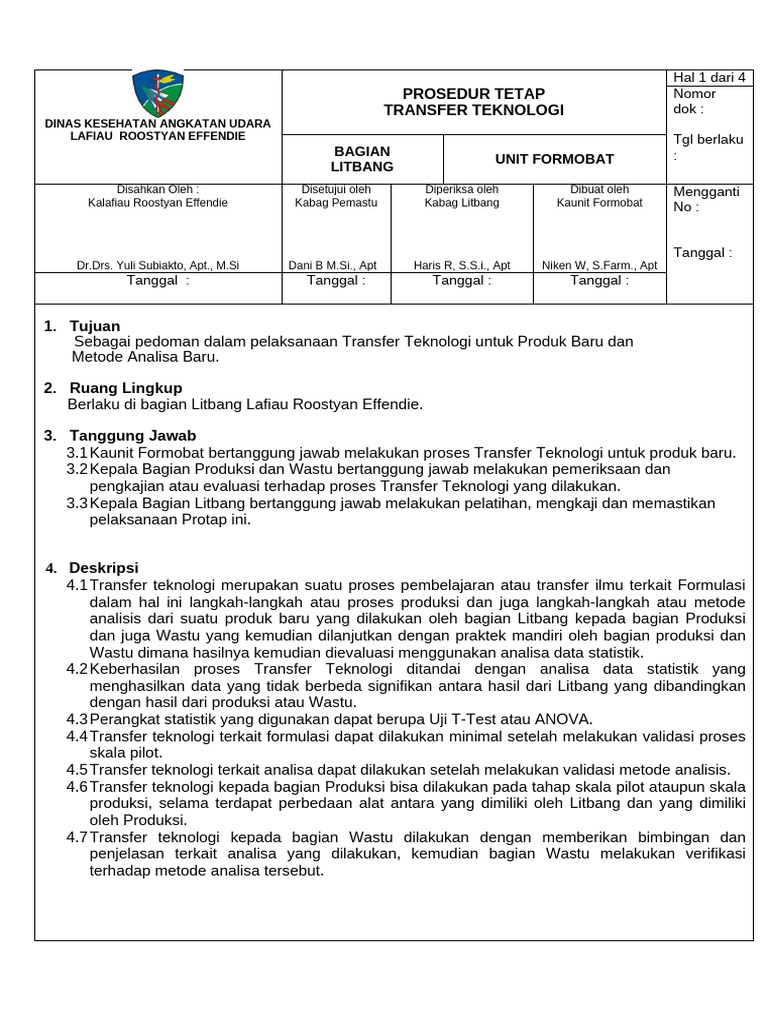 Protap Transfer Teknologi | PDF