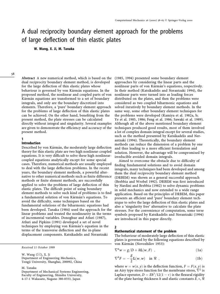 Full Text | PDF | Boundary Element Method | Numerical Analysis