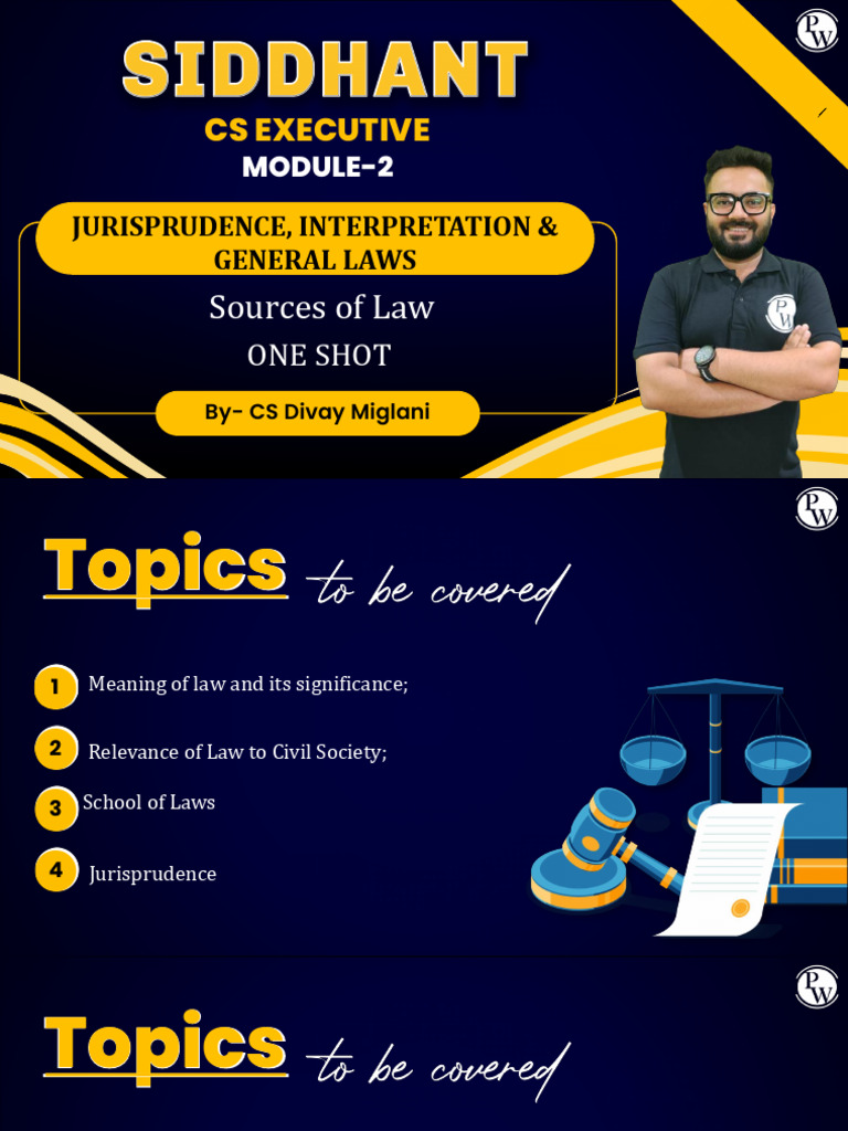 Sources of Law - Class Notes | PDF
