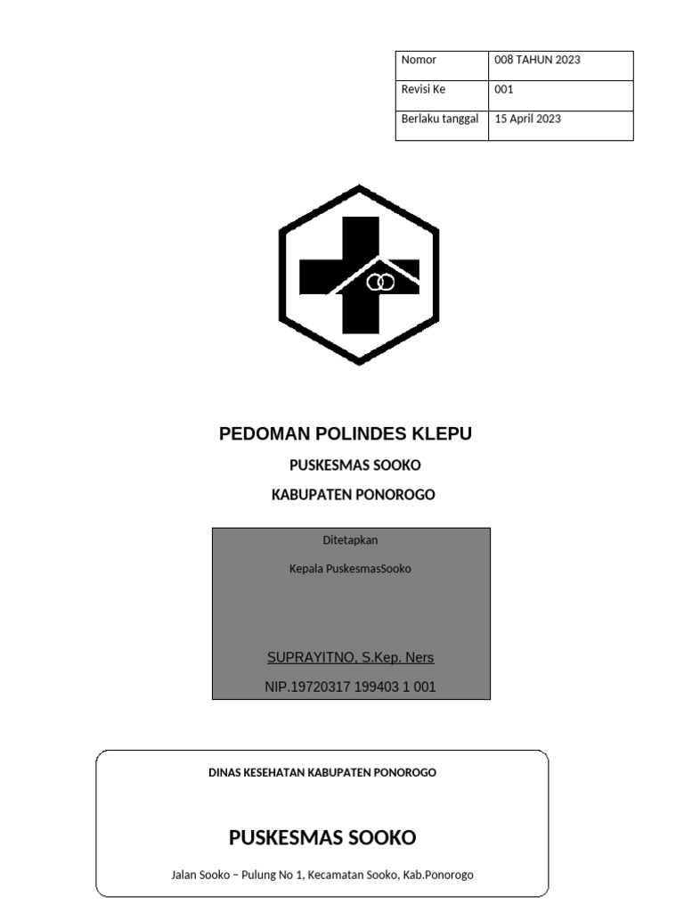 Pedoman Polindes Klepu 2023 | PDF