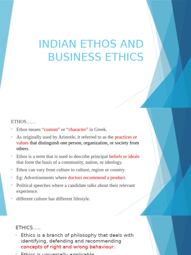 Indian Ethos and Values | PDF