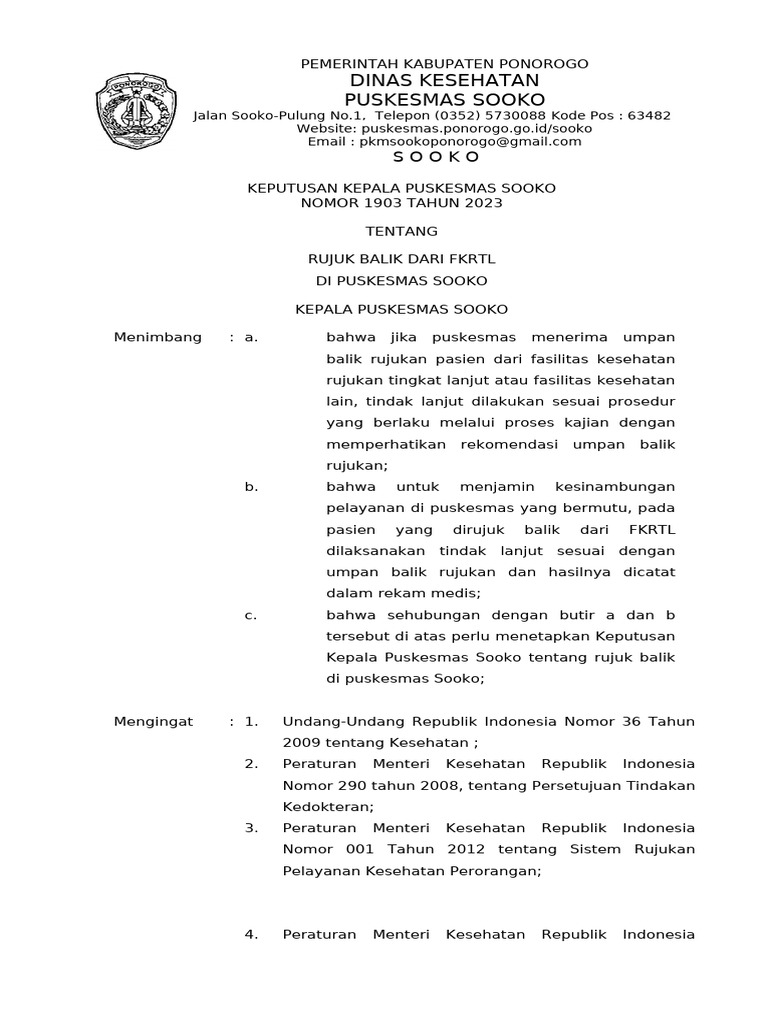 Sk Rujuk Balik Fkrtl Pdf
