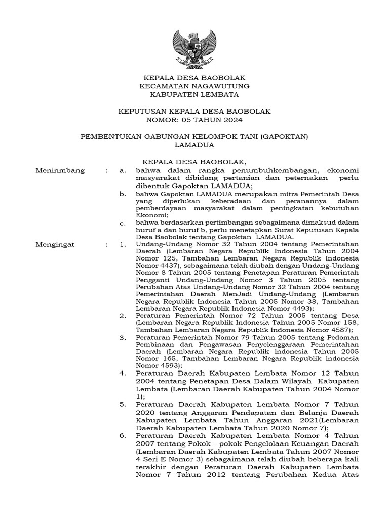 SK Gapoktan | PDF