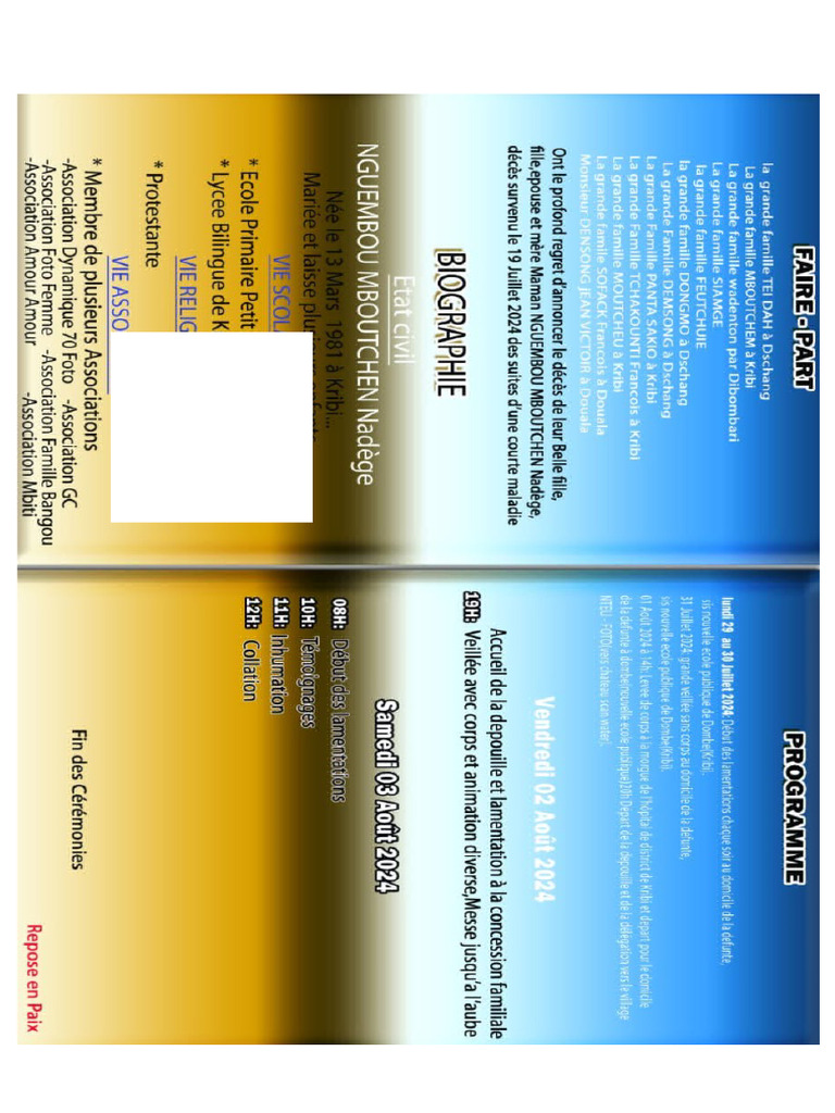 Programme Obsèques | PDF