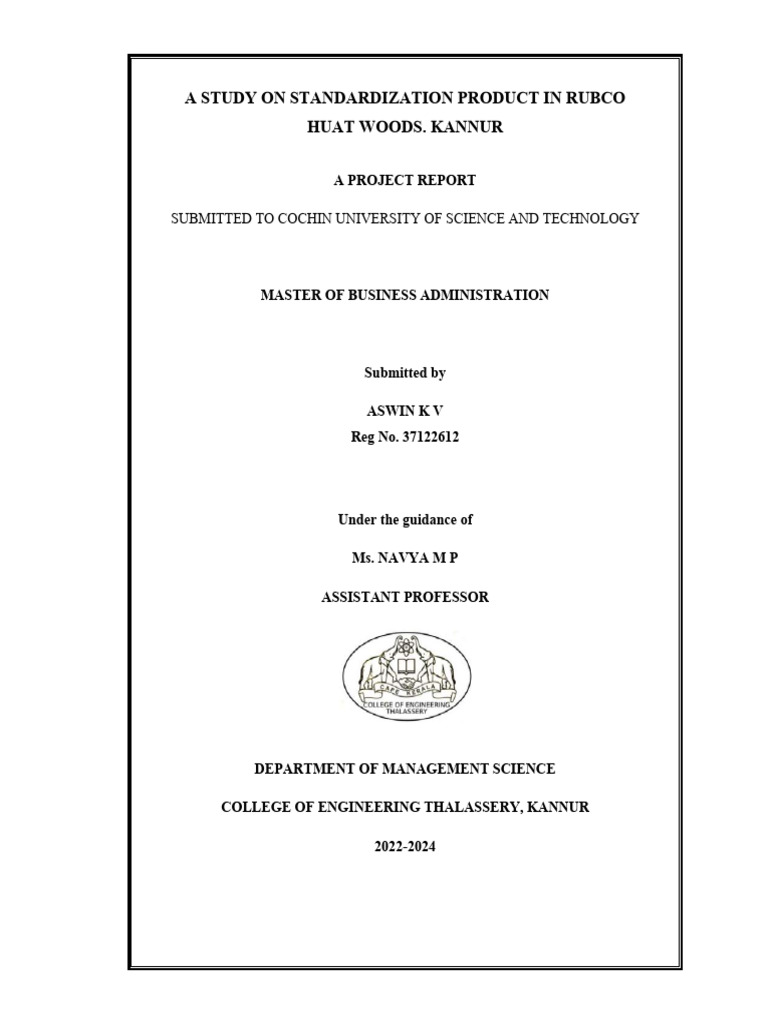 Aswin K V | PDF | Hypothesis | Standardization