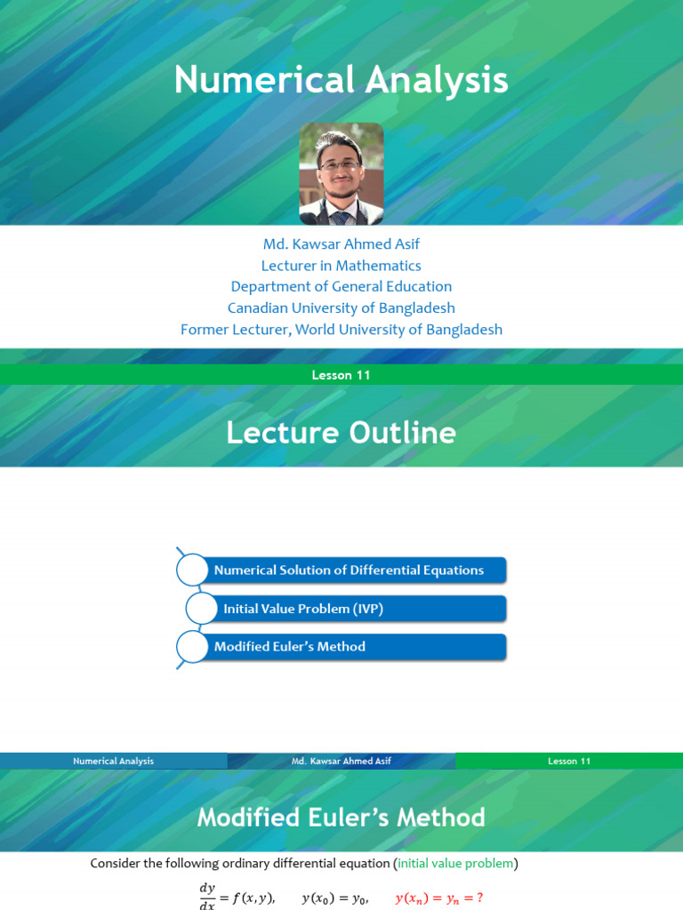 Numerical Analysis (Lesson 11) | PDF