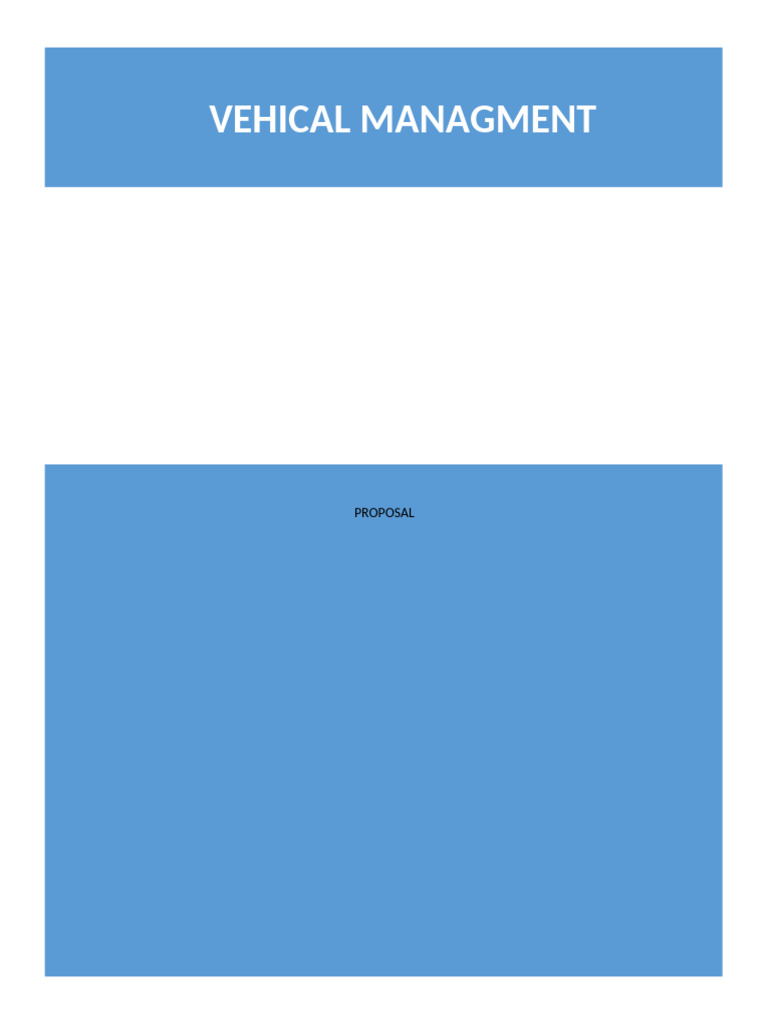 Vehicle Management Proposal PDF