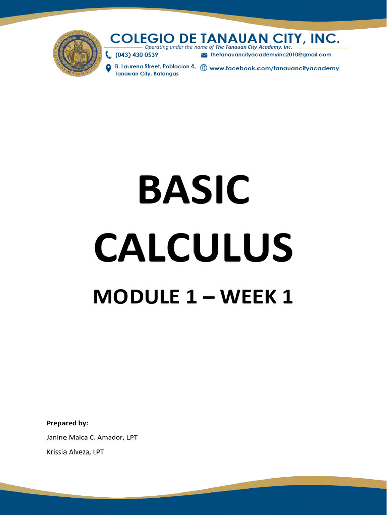 Basic-Calculus_Module-1-Week-1-1 | PDF