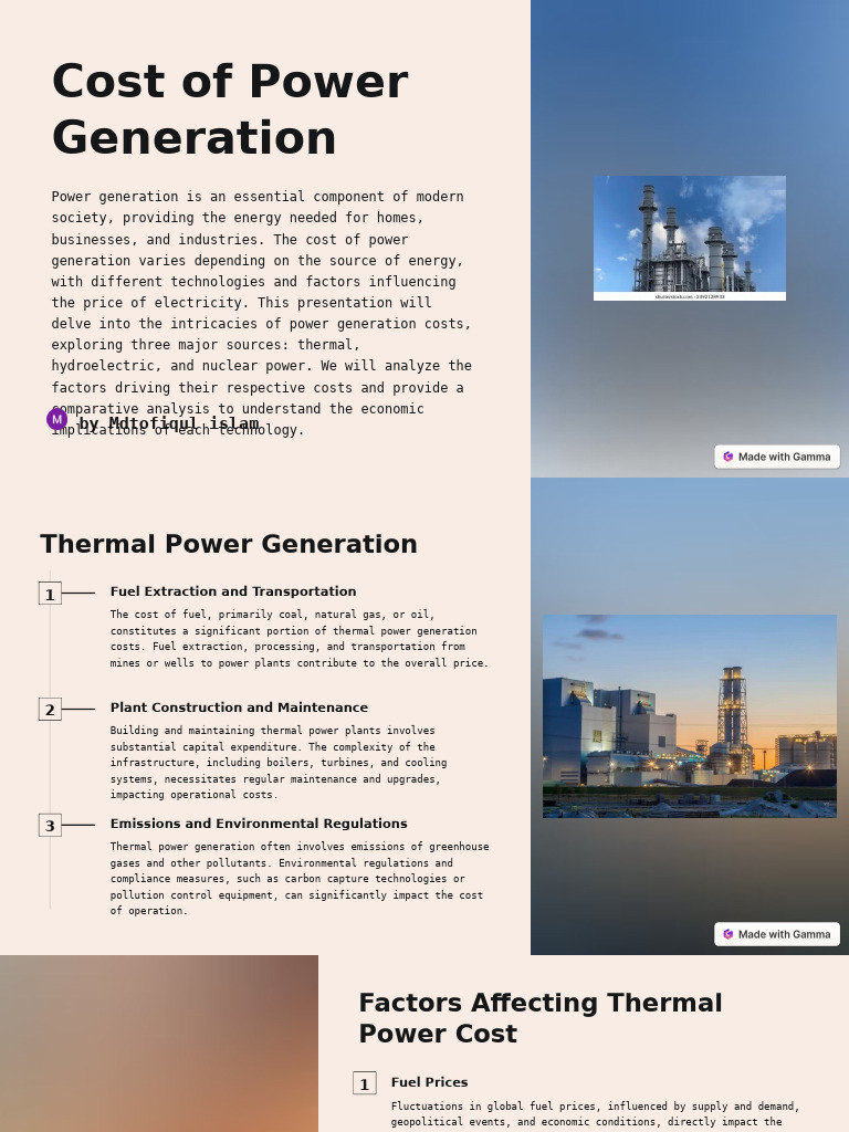 Cost of Power Generation | PDF | Electricity Generation | Nuclear Power
