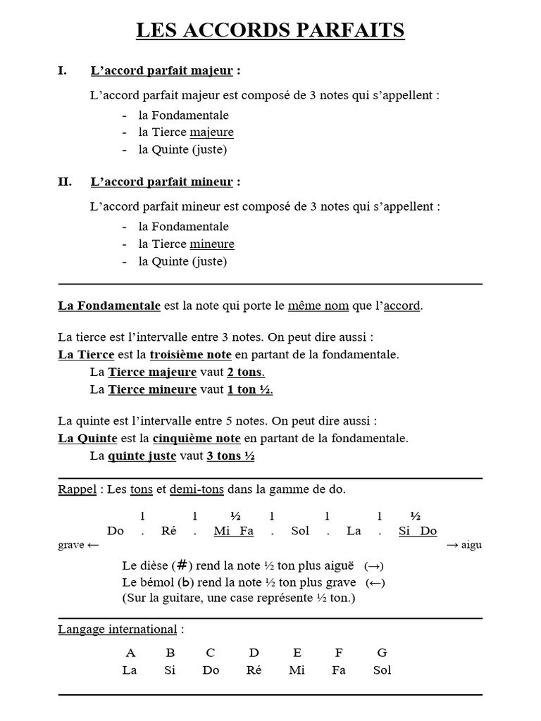 Les Accords Parfaits | PDF
