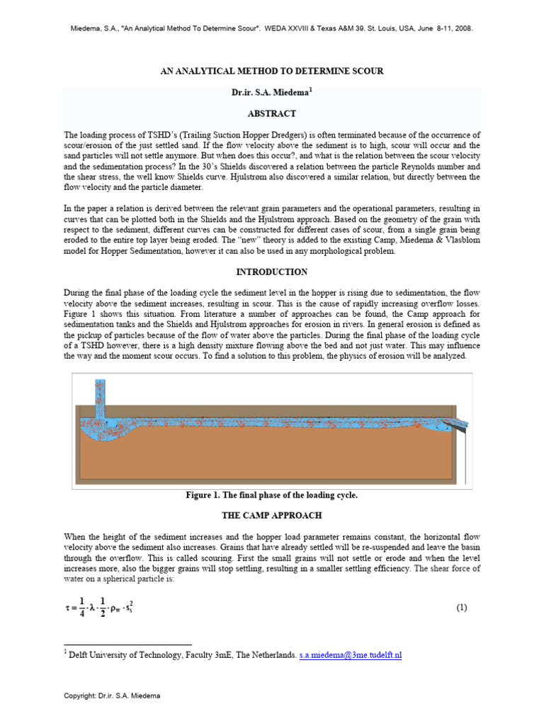An Analytical Method To Determine Scour | PDF