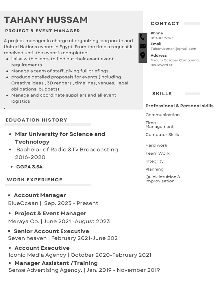 Tahany's CV 2 | PDF
