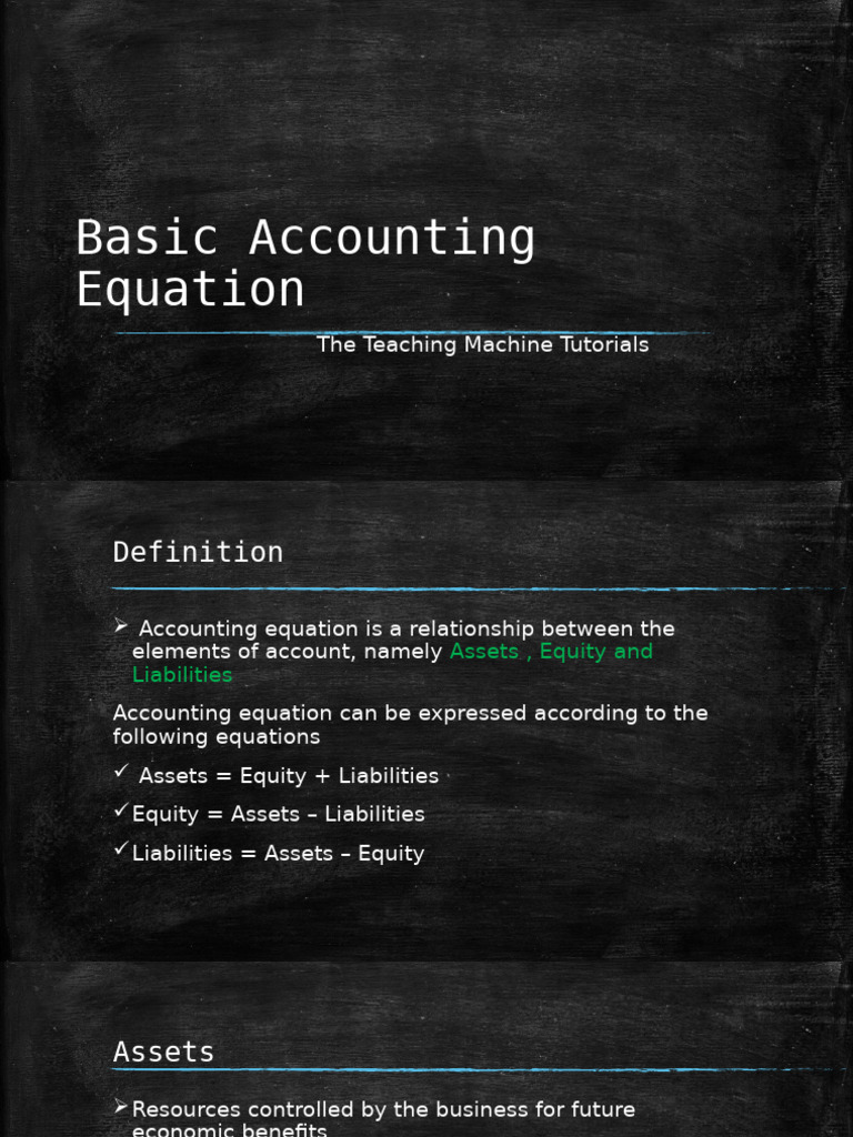 Basic Accounting Equation | PDF