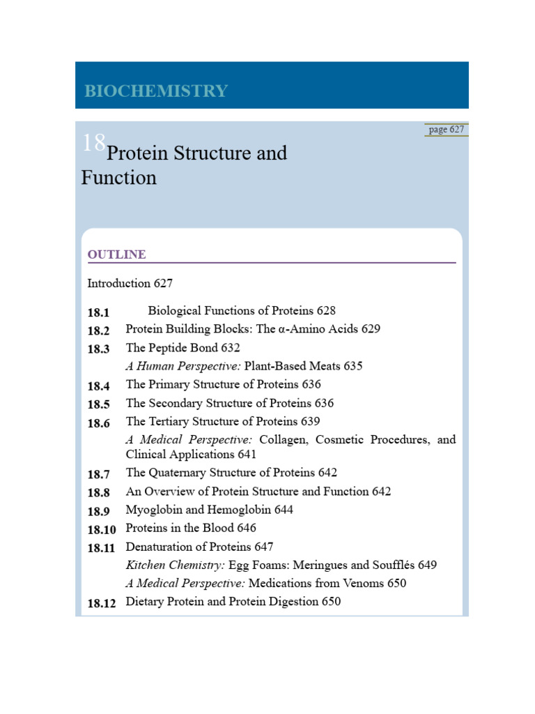 General Organic and Biochemistry - (18 Protein Structure and Function ...