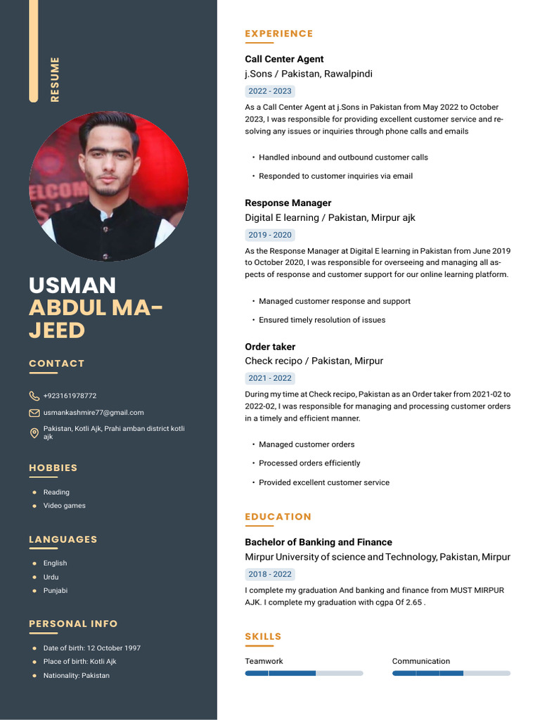 Usman Abdul Majeed CV | PDF