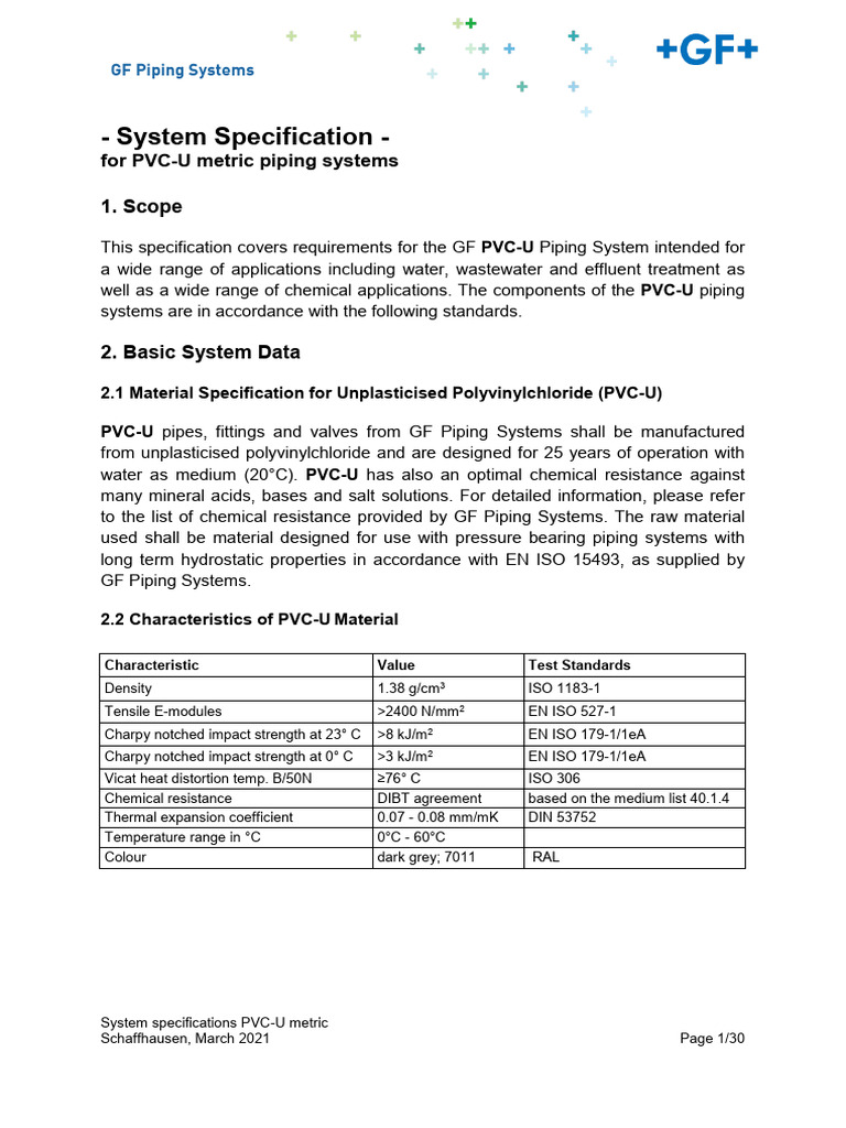 Gfps Specification PVC U Metric en | PDF