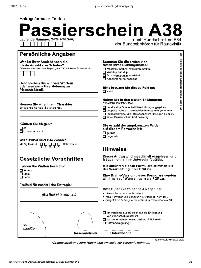 Passierschein a38.PDF Titlepage | PDF