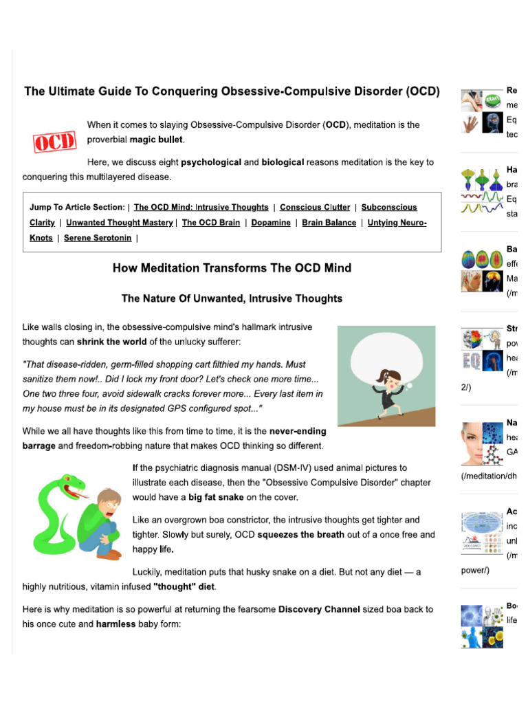 How Meditation Gets Rid of OCD, Cures Intrusive Thoughts - EOC ...