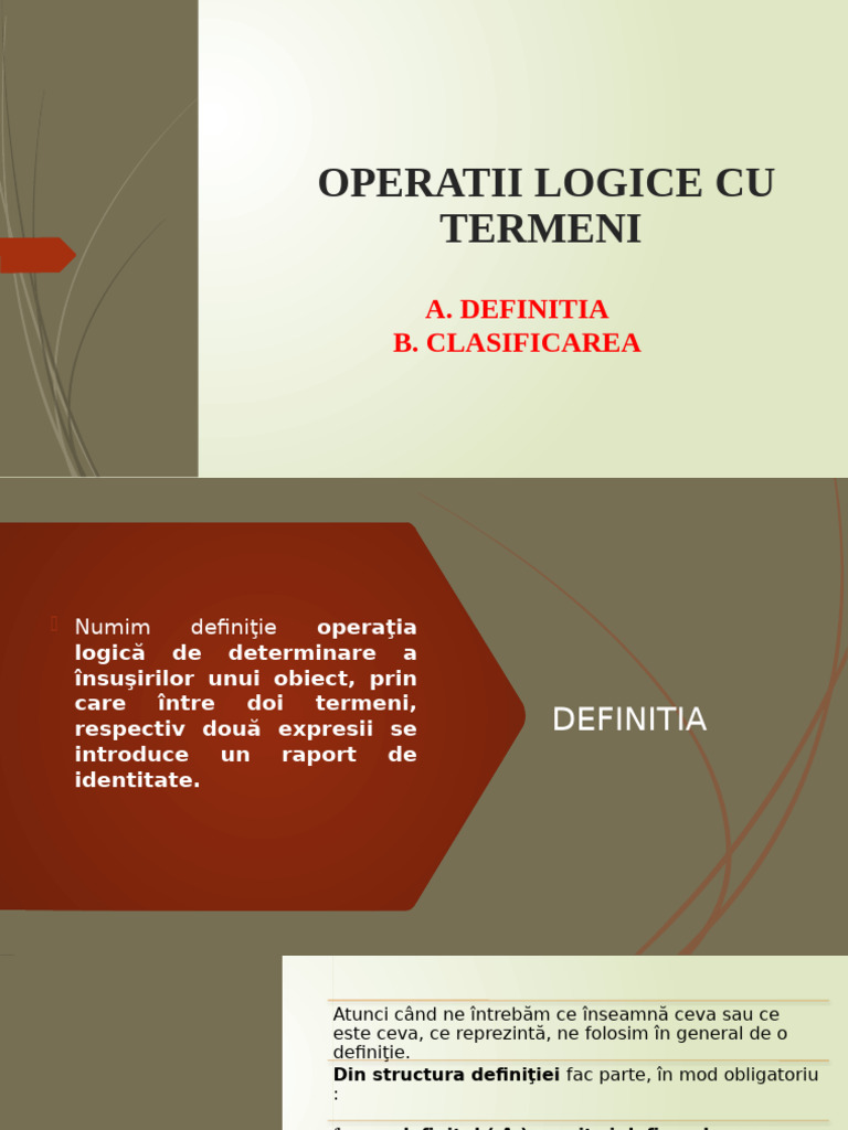 Logicadefinitia Si Clasificarea | PDF
