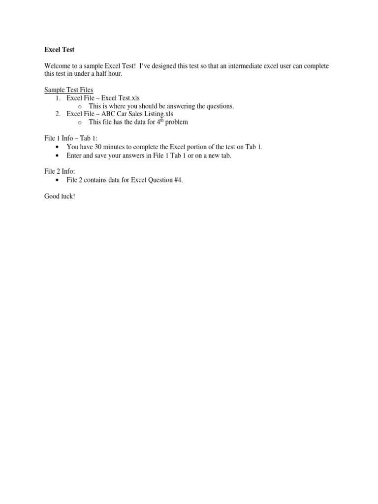 Test+Instructions | PDF