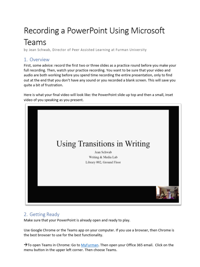 MS Teams Record Presentation | PDF