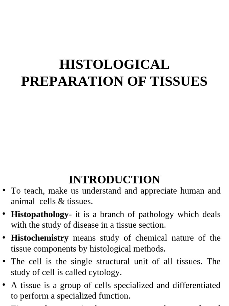 0histological Preparation of Tissues | PDF